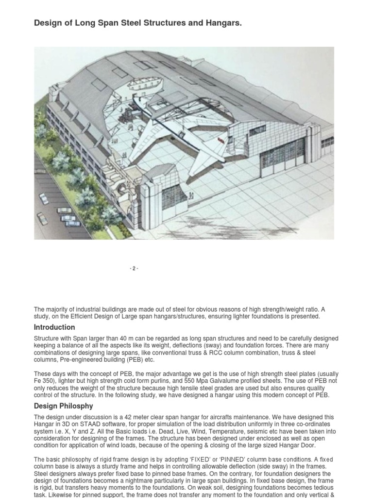 Efficient Design of Large Span Hangars | PDF | Truss | Column