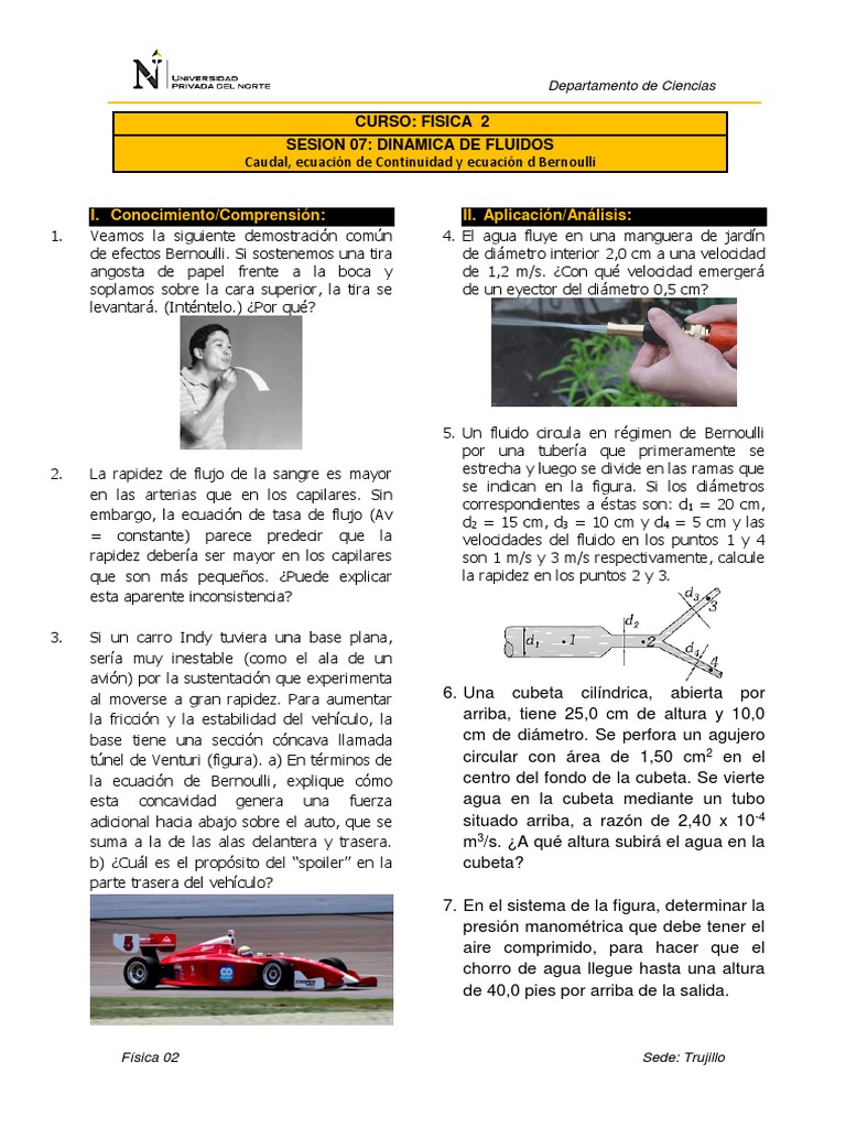f2 s07 HT Dinámica de Fluidos | PDF | Presión | Líquidos
