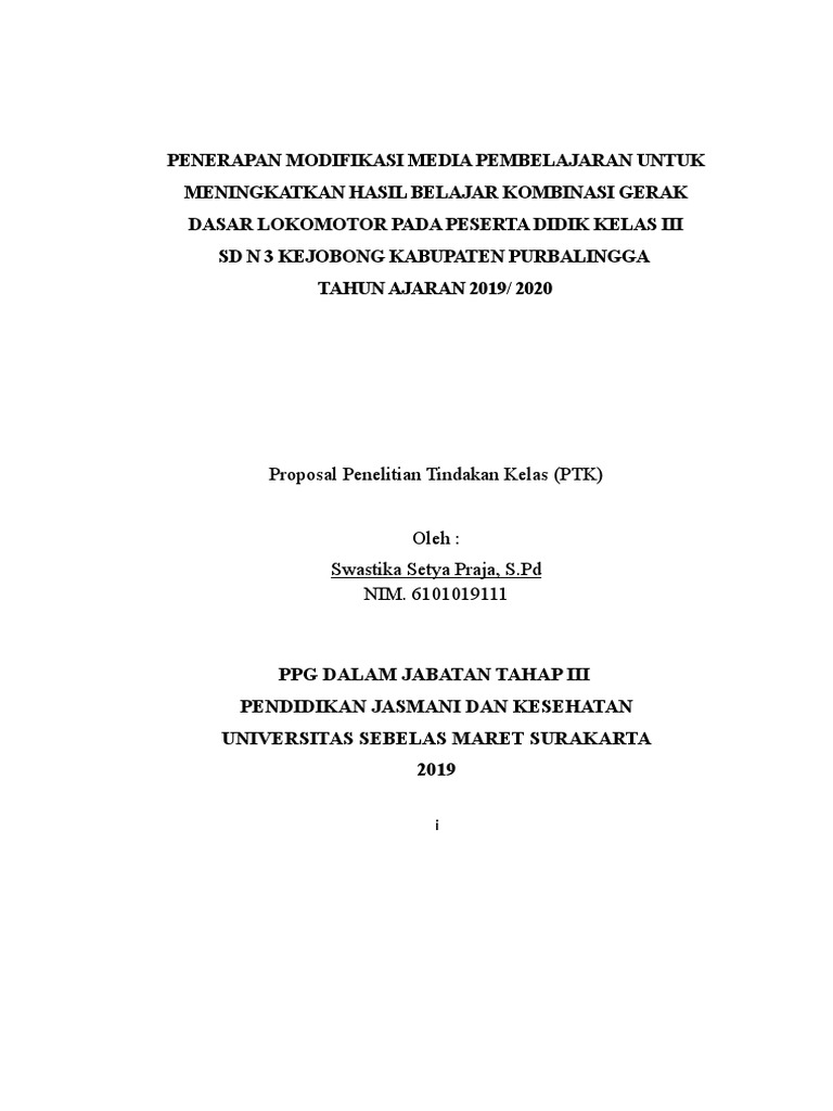Proposal PTK PPG | PDF
