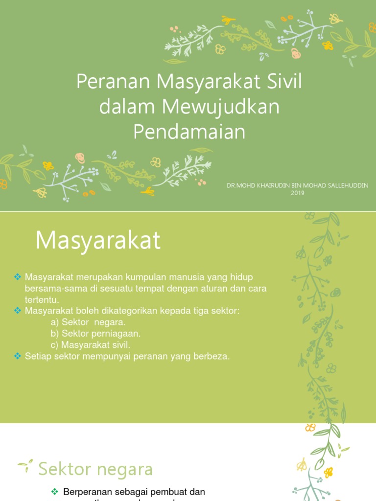 Peranan Masyarakat Sivil Dalam Mewujudkan Pendamaian | PDF