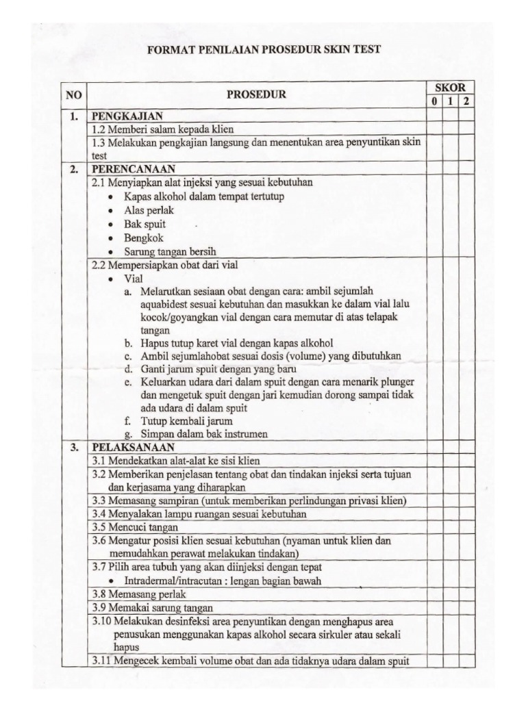 Sop Skin Test PDF | PDF