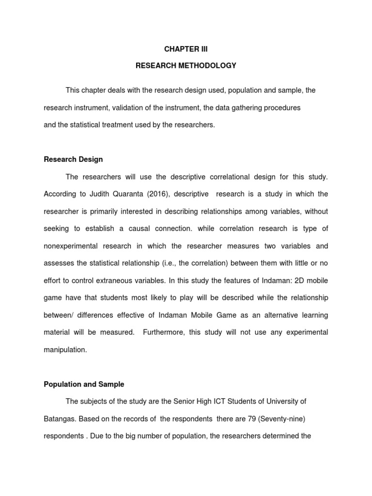 Chapter 3 | PDF | Questionnaire | Survey Methodology
