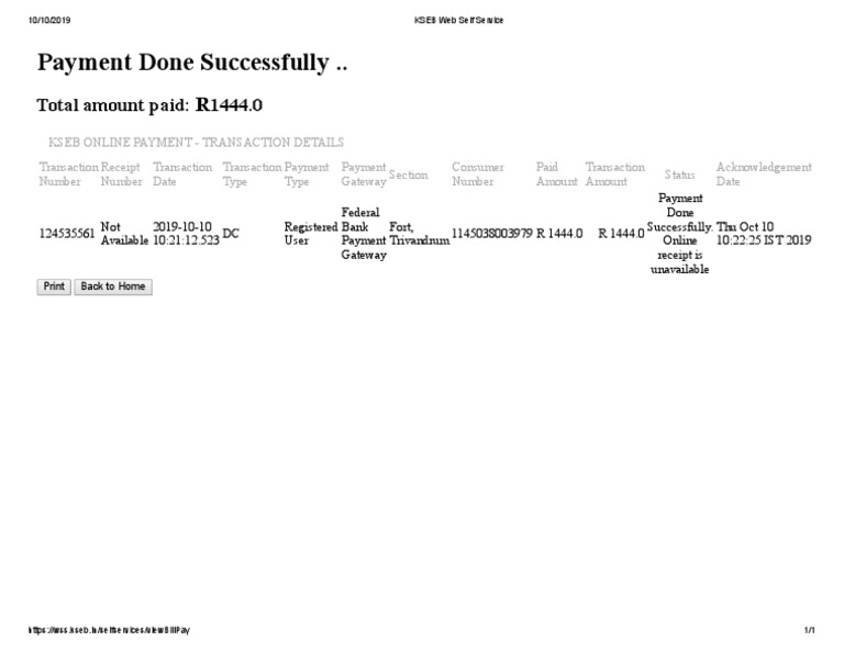 Electricity Receipt | PDF