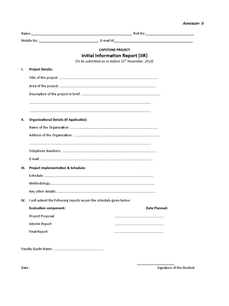 Capstone Project Submission Form | PDF