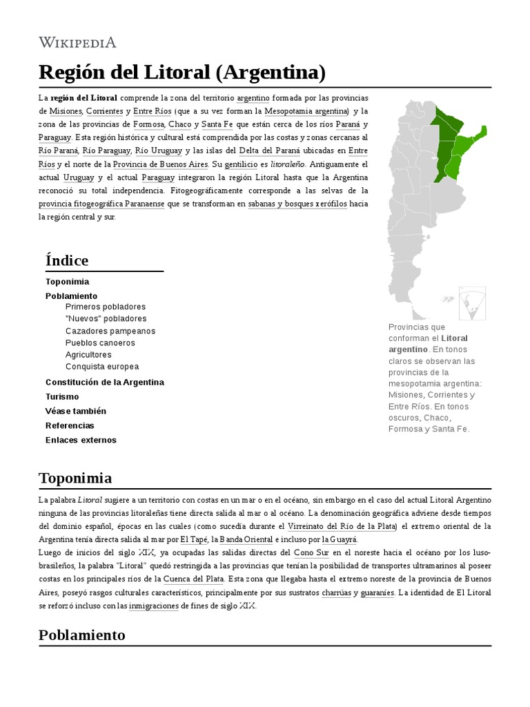 Región Del Litoral (Argentina) | PDF | Argentina