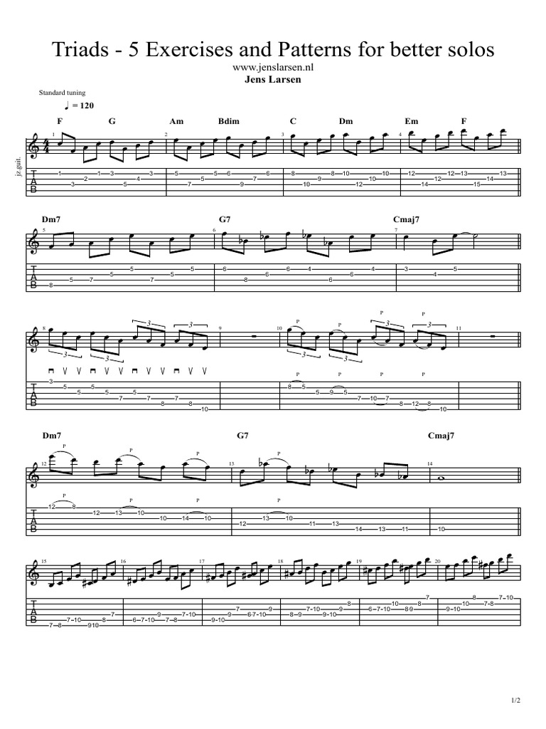 Triads 5 Exercises and Patterns For Better Solos | PDF
