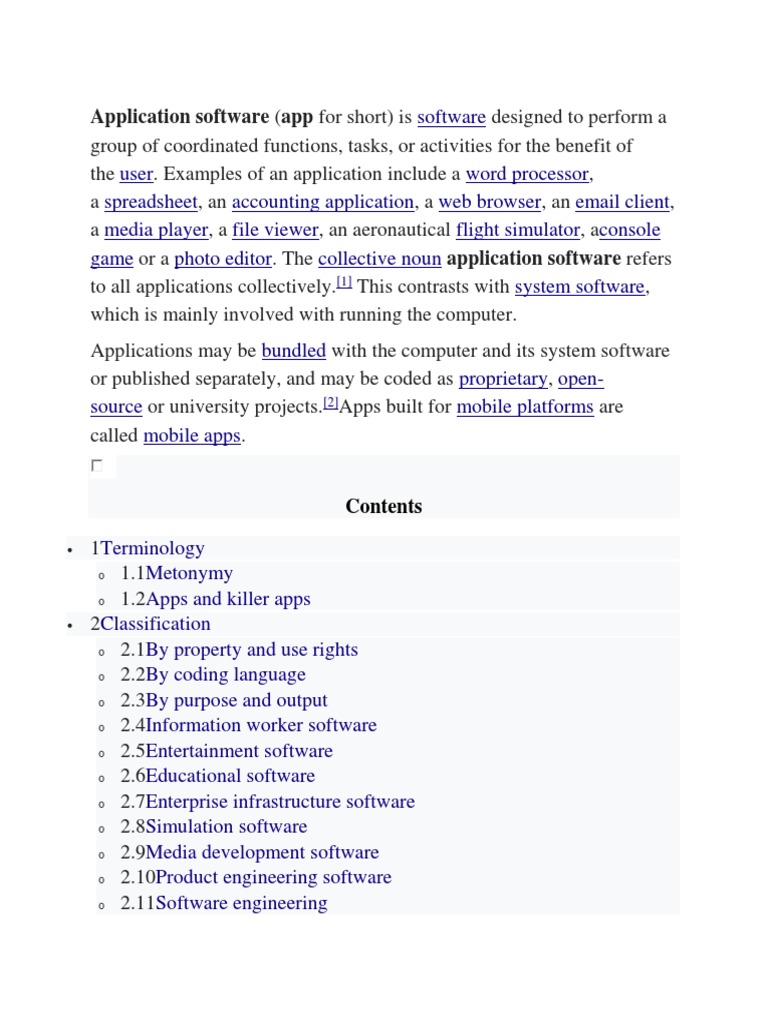 Application Software (App For Short) Is | PDF | Application Software | Object Oriented Programming