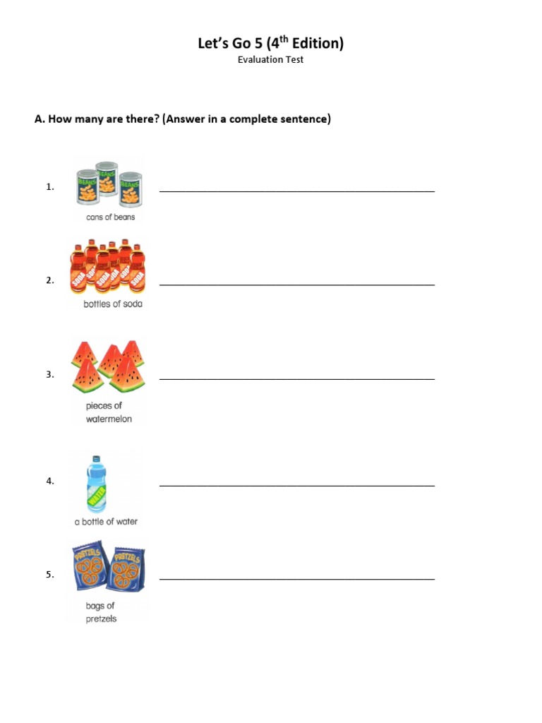 Let's Go 5 (4th Edition) Test | PDF
