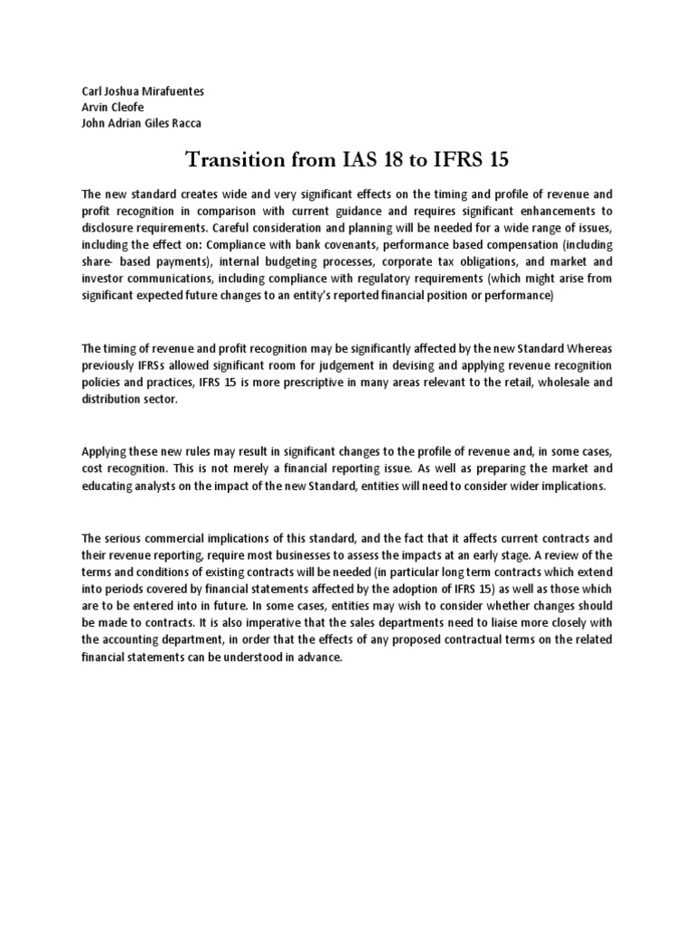 Reaction Paper PAS 18 To PFRS 15 | PDF