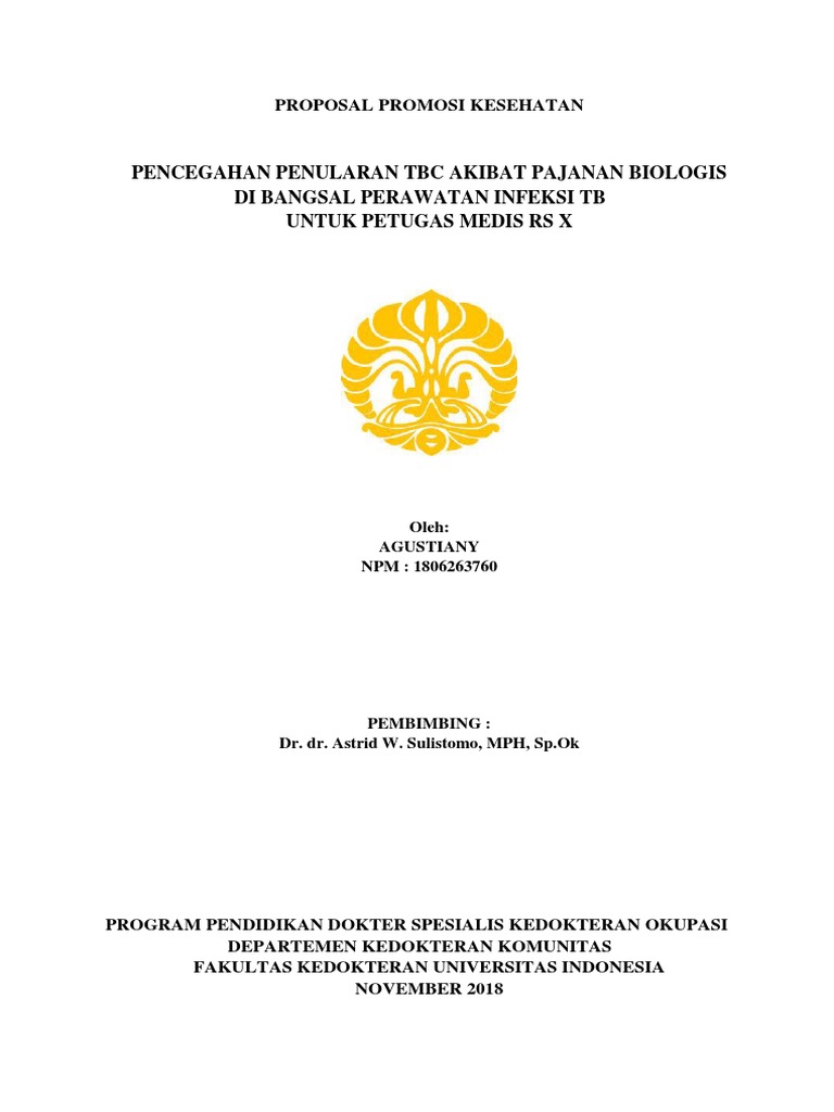 Promosi Kesehatan: Pencegahan TBC di RS X | PDF