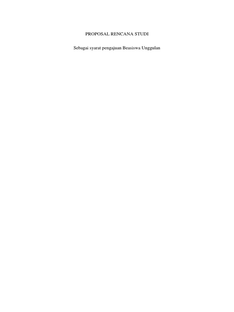 Proposal Rencana Studi | PDF