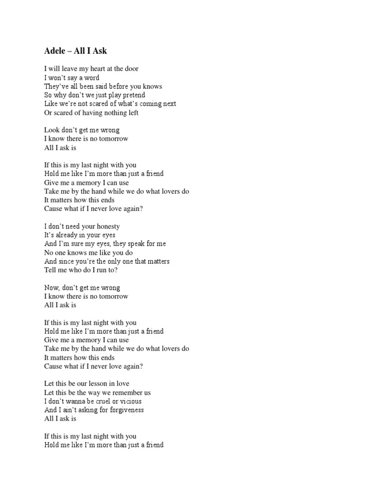 Adele - All I Ask | PDF