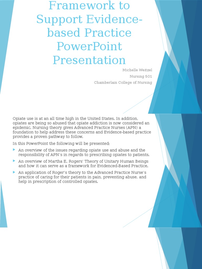 Theoretical Framework To Support Evidence-Based Practice PowerPoint Presentation | PDF