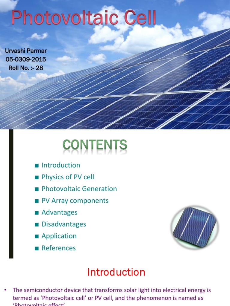 Photovoltaic Cell | PDF | Photovoltaic System | Solar Cell