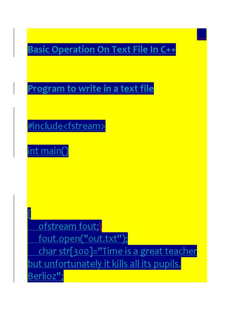 Basic Operation On Text File in C | Download Free PDF | Text File | C++