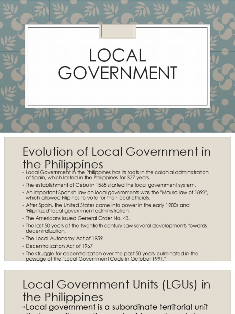 Local Government | PDF | Philippines | Public Law