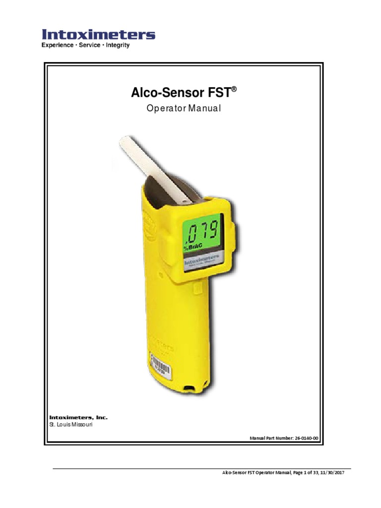 Manual Alcohosensor | PDF | Calibration | Alcoholic Drinks