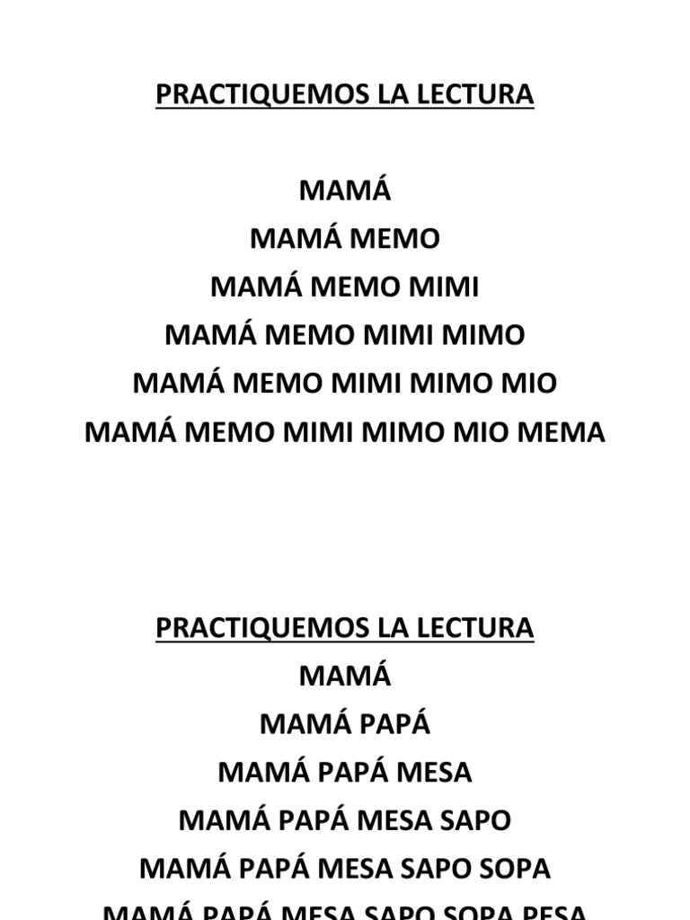 Lectura en Pirámide para Niños | PDF