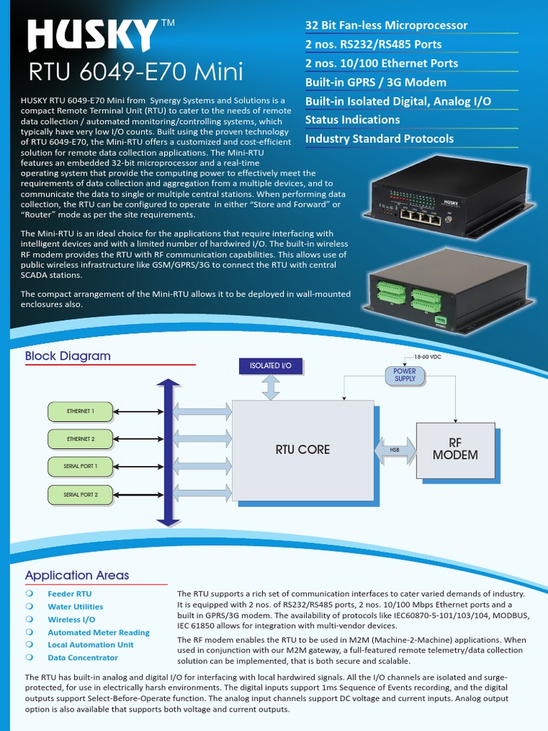 RTU 6049E70 Mini | PDF | Modem | Input/Output
