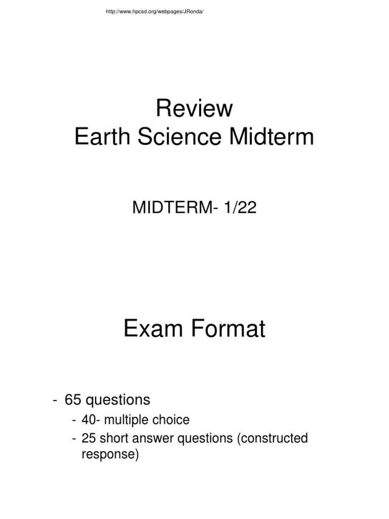 Review Earth Science Midterm | PDF | Earthquakes | Rock (Geology)
