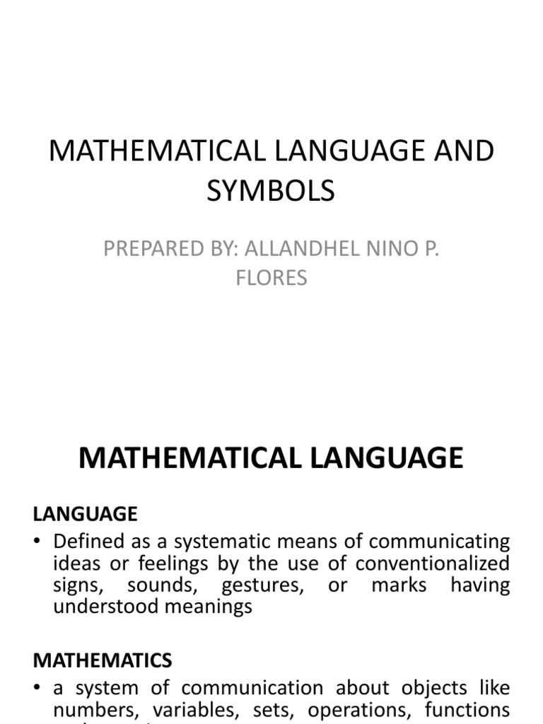 Mathematical Language and Symbols | PDF | Set (Mathematics) | Proposition