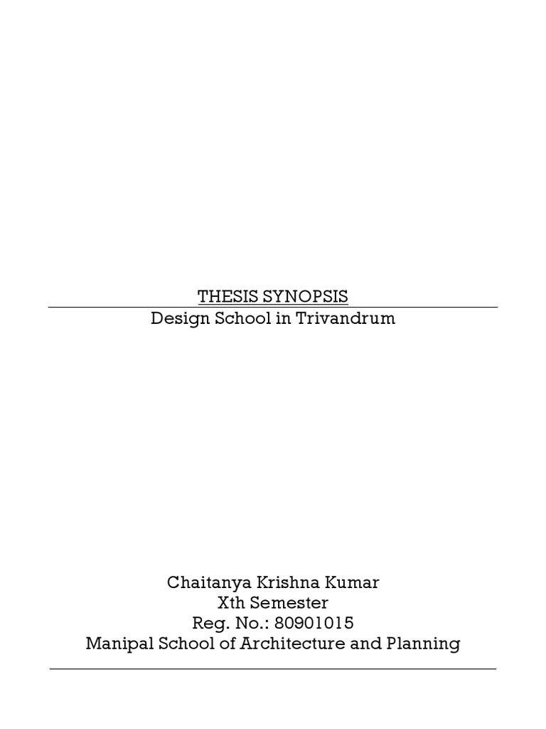 Thesis Synopsis For A Design School | PDF | Graphic Design | Thesis