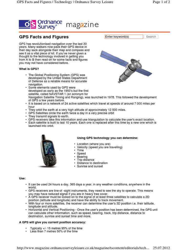 GPS Facts and Figures | PDF | Global Positioning System | Navigation