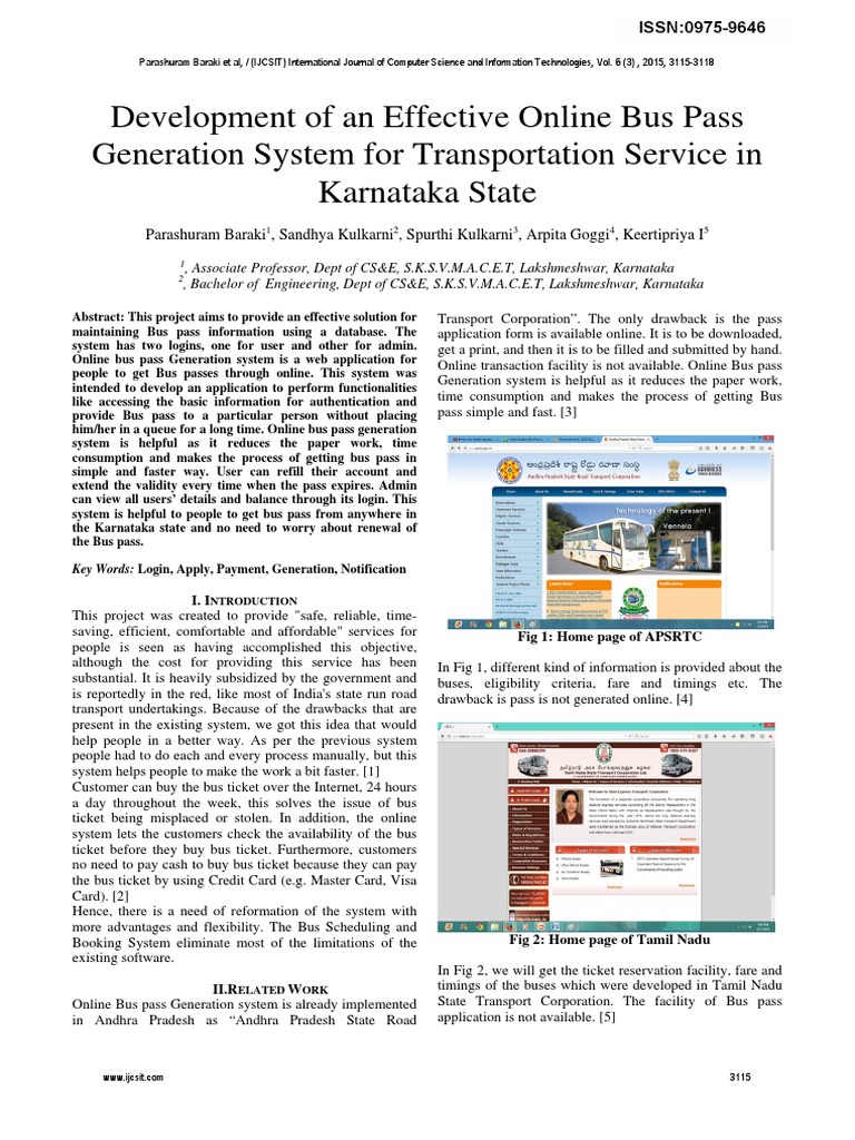 Development of An Effective Online Bus Pass Generation System For ...
