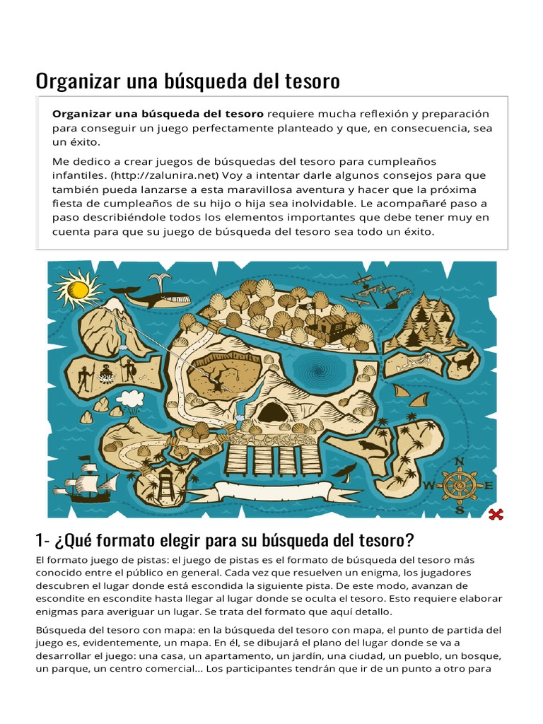 Organizar Una Búsqueda Del Tesoro PDF | PDF | Misterio | Ocio