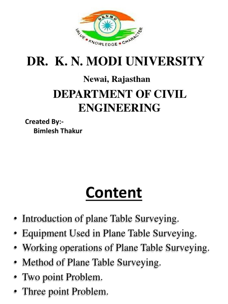 Plane Table Surveying | PDF | Surveying | Compass