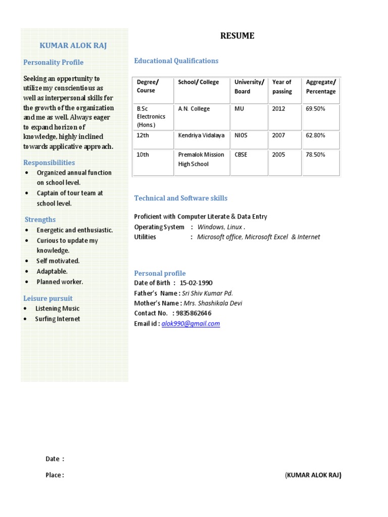 Kumar Alok Raj: Resume | PDF