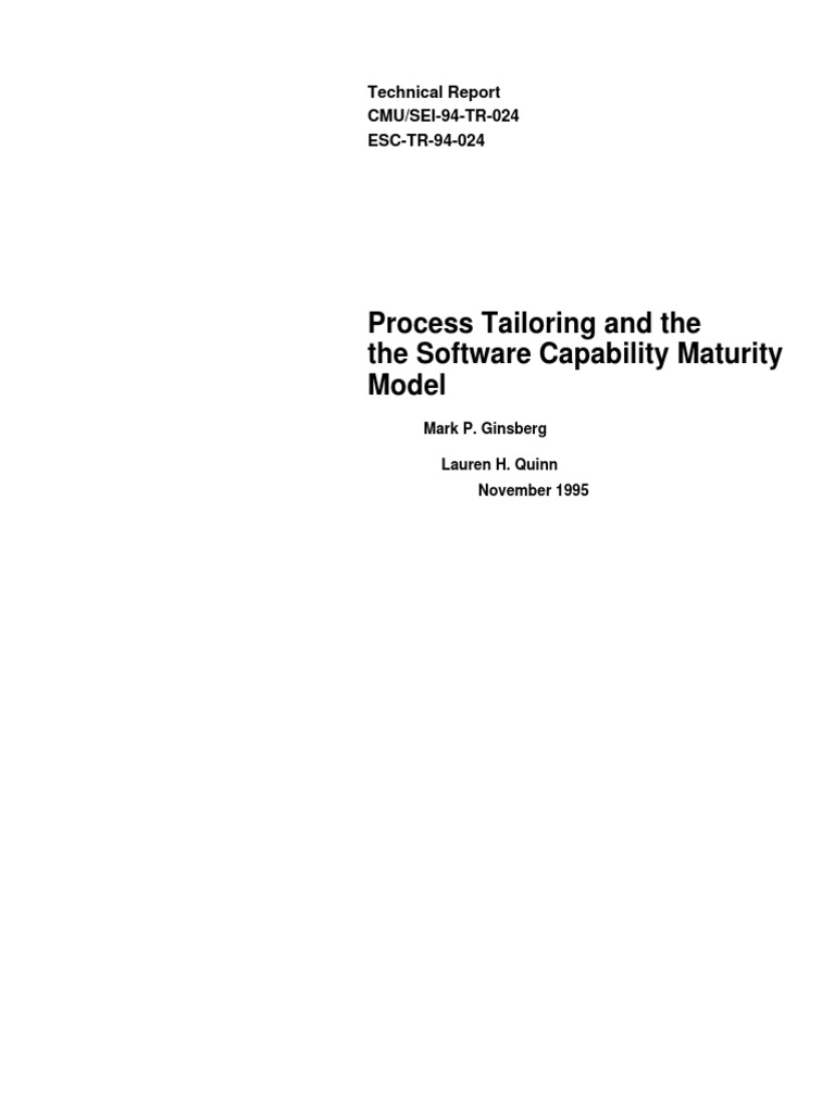 Process Tailoring and The The Software Capability Maturity Model | PDF ...