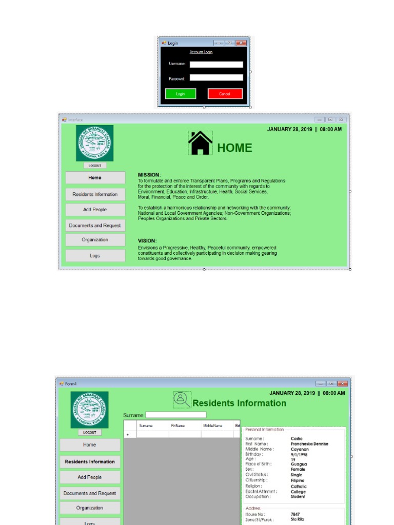 Barangay Information Management System GUI | PDF