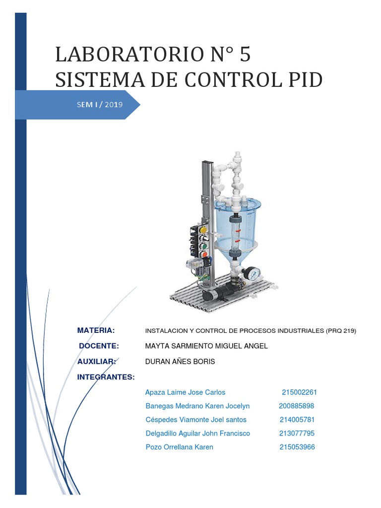 Lab. N°5 Sistema de Control Pid PDF | PDF | Sistema de control | Ingeniería de control