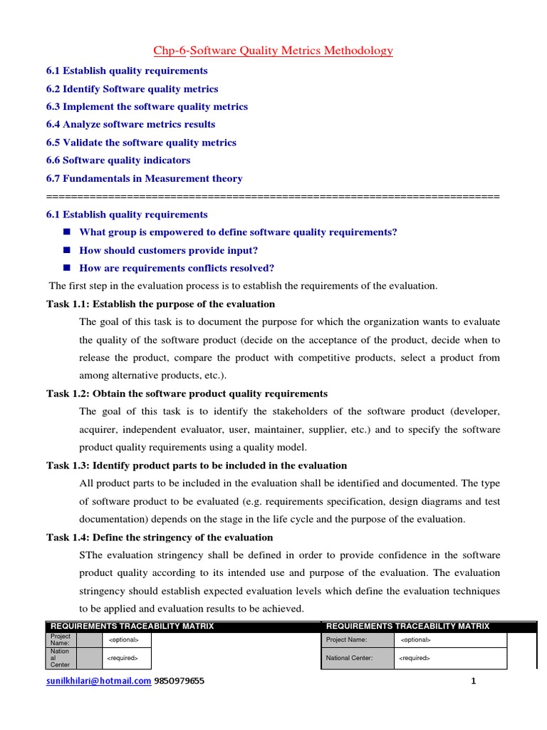 Software Quality Metrics Methodology | PDF | Software Testing ...