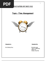 The Time Management Questionnaire | PDF