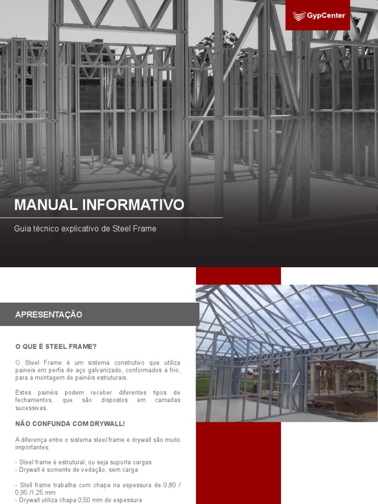 Manual Prático Do Steel Frame PDF | PDF | Drywall | Isolamento térmico