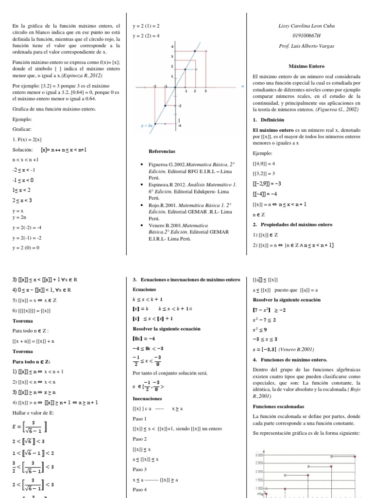 TripTico Matematica | PDF | Número Real | Función (Matemáticas)