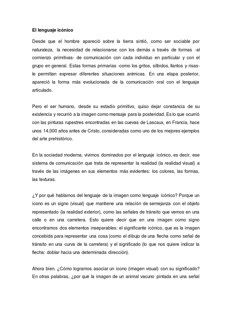 El lenguaje icónico y su significado | PDF | Imagen | Dibujo