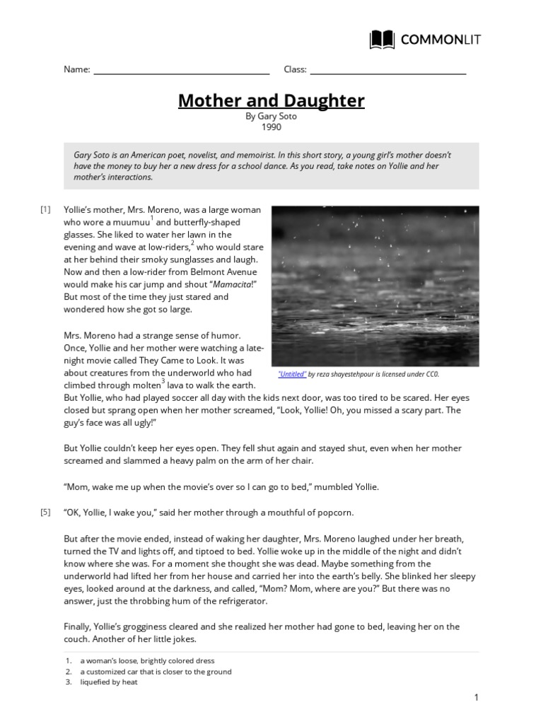Commonlit Mother-And-Daughter Student-Pages-Deleted | PDF | Nature