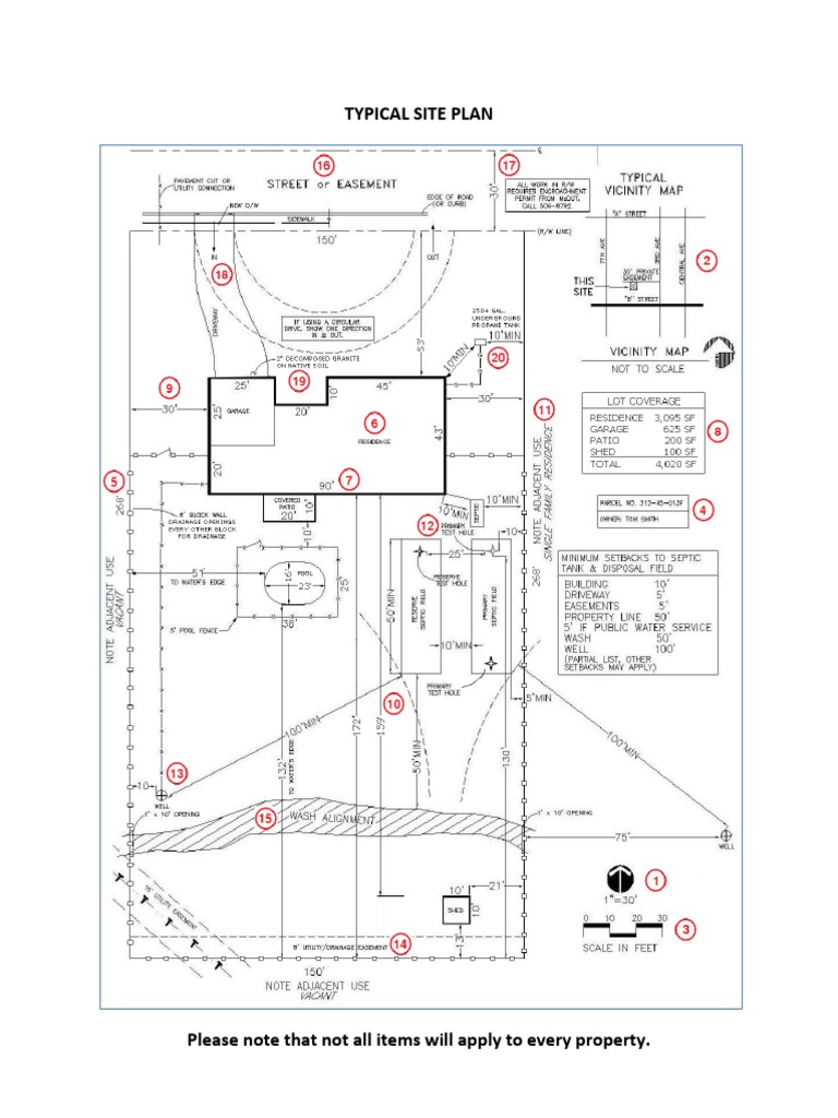 Typical Site Plan | PDF | Land Lot | Easement