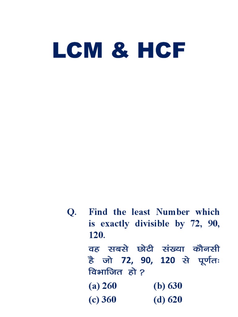 LCM Questions | PDF | Arithmetic | Elementary Mathematics