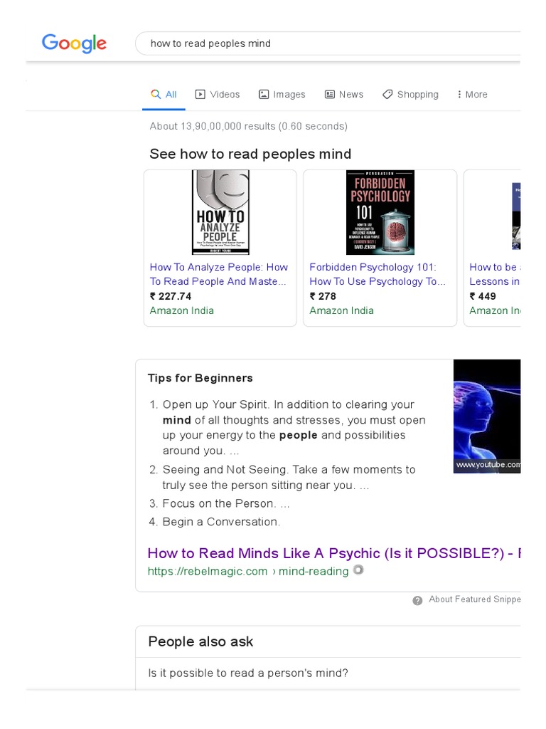 How To Read Peoples Mind | PDF | Mind | Cognition