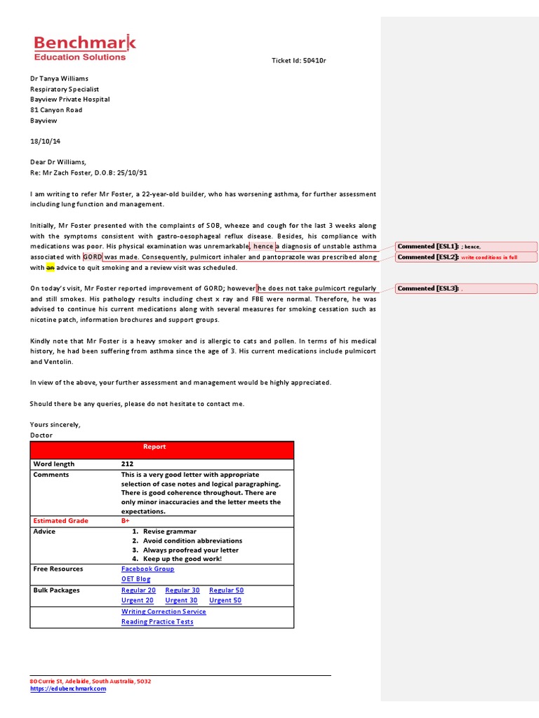 OET Benchmark | PDF | Smoking Cessation | Asthma