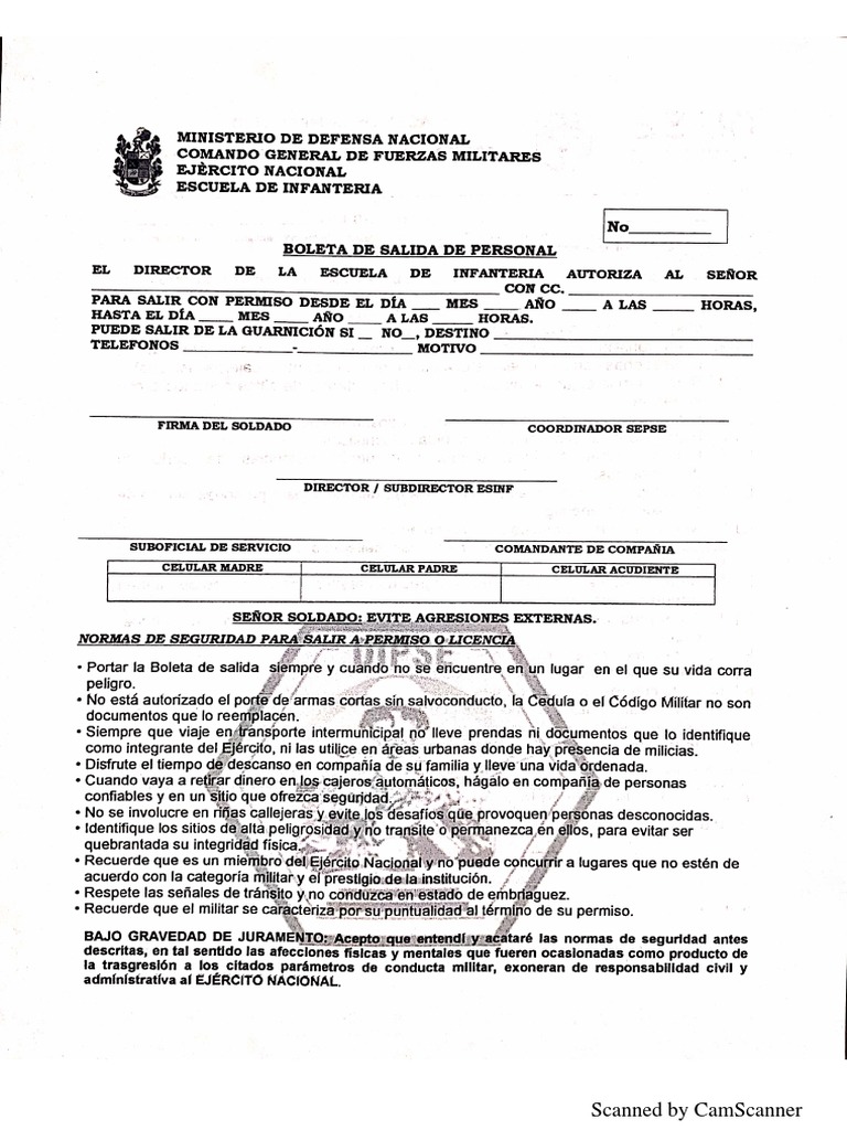 Boleta de Salida | PDF