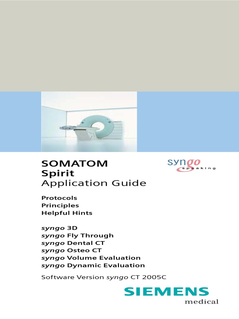 Syngo CT Operator Manual Software Version Syngo CT 2005C | PDF | Image ...