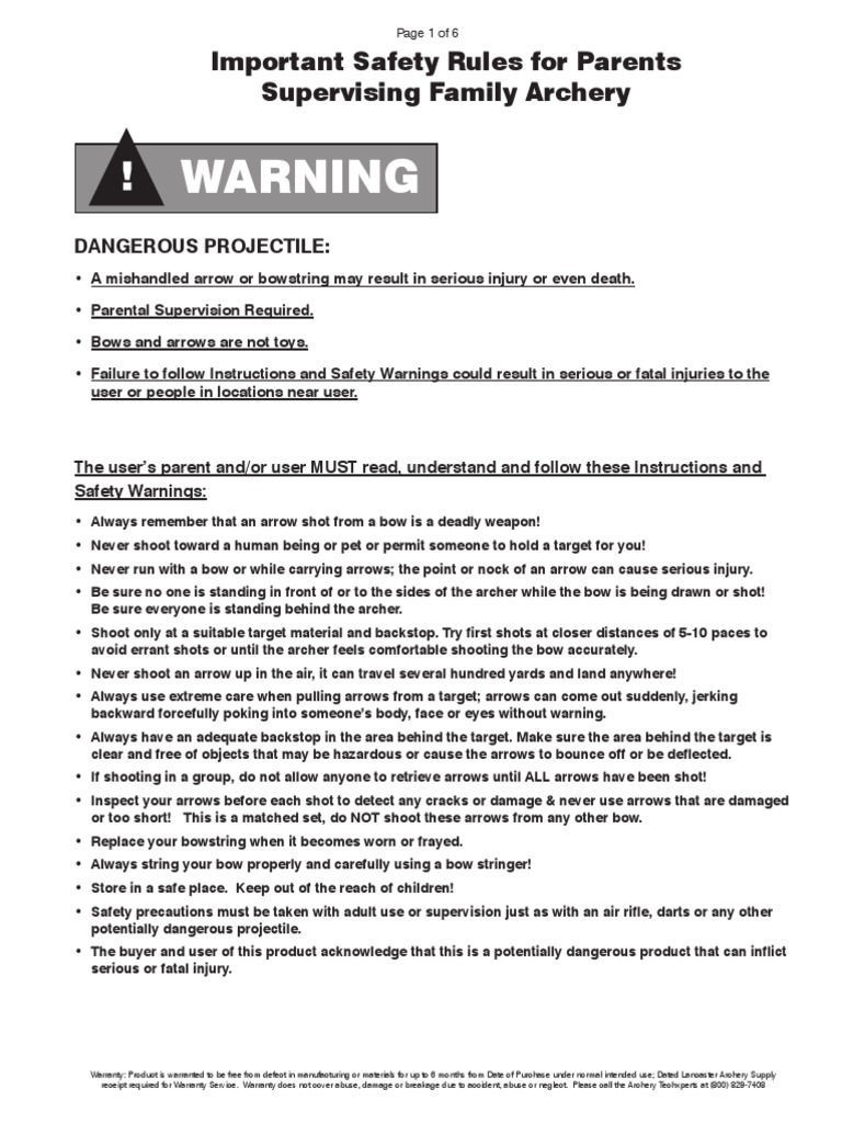 Archery Safety Rules | PDF | Archery | Bow And Arrow