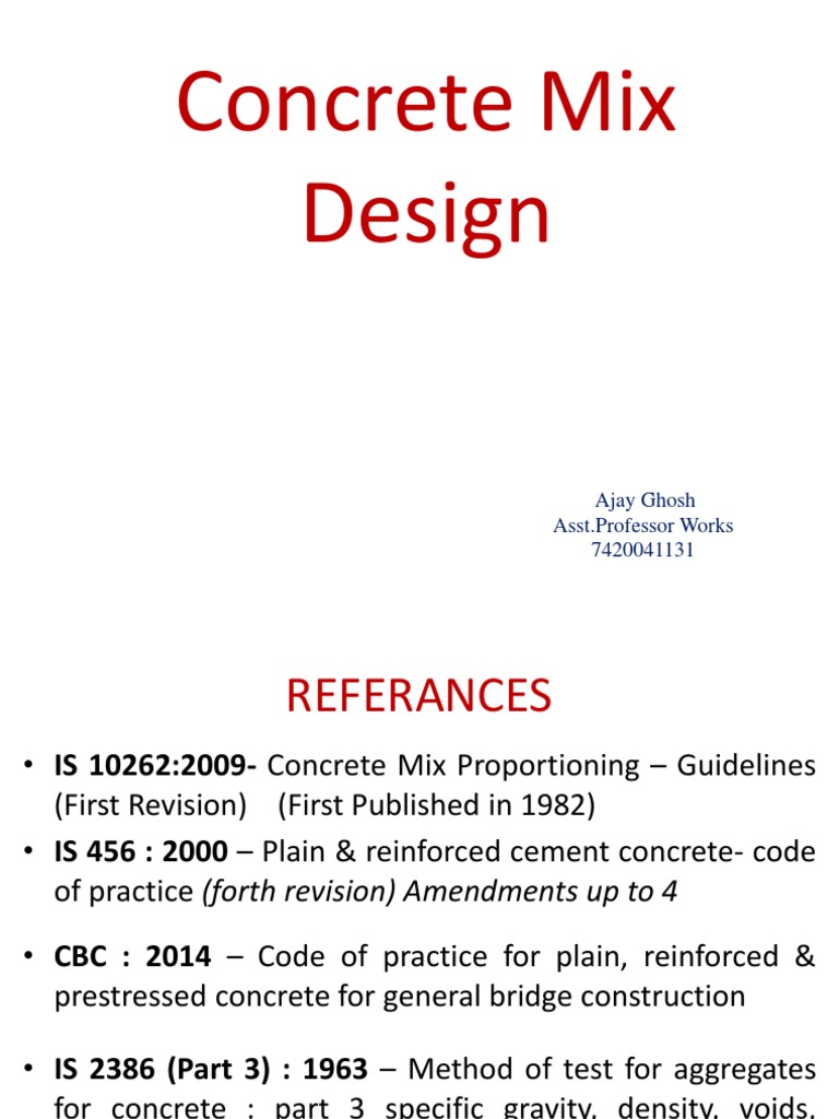 Concrete Mix Design | PDF | Concrete | Standard Deviation