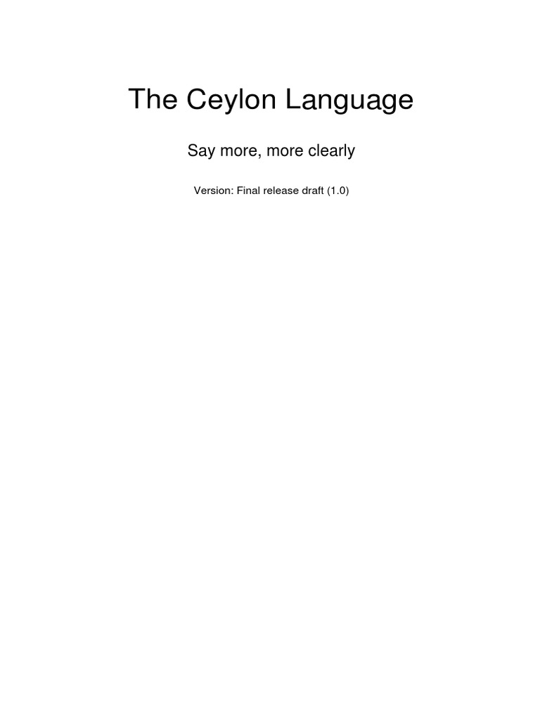 Ceylon Lang Spec | PDF | Class (Computer Programming) | Programming ...