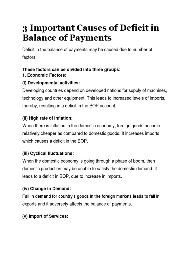 Top 7 Measures To Correct Deficit Balance of Payments | PDF | Balance ...